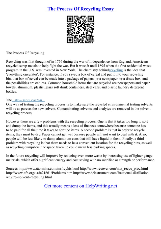 Recycling Essay | PDF