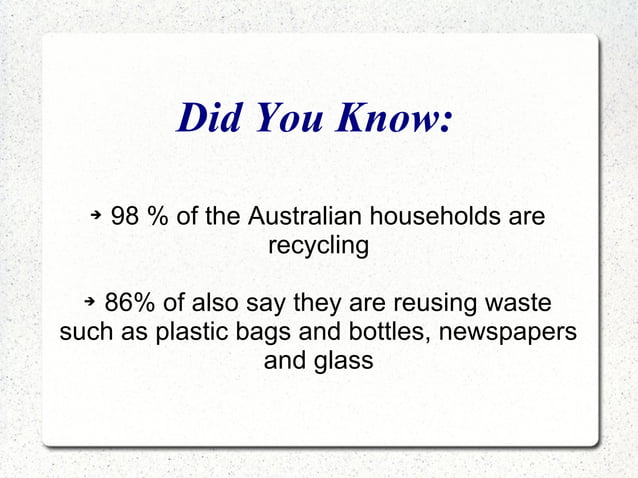 Recycling facts about australia | ODP