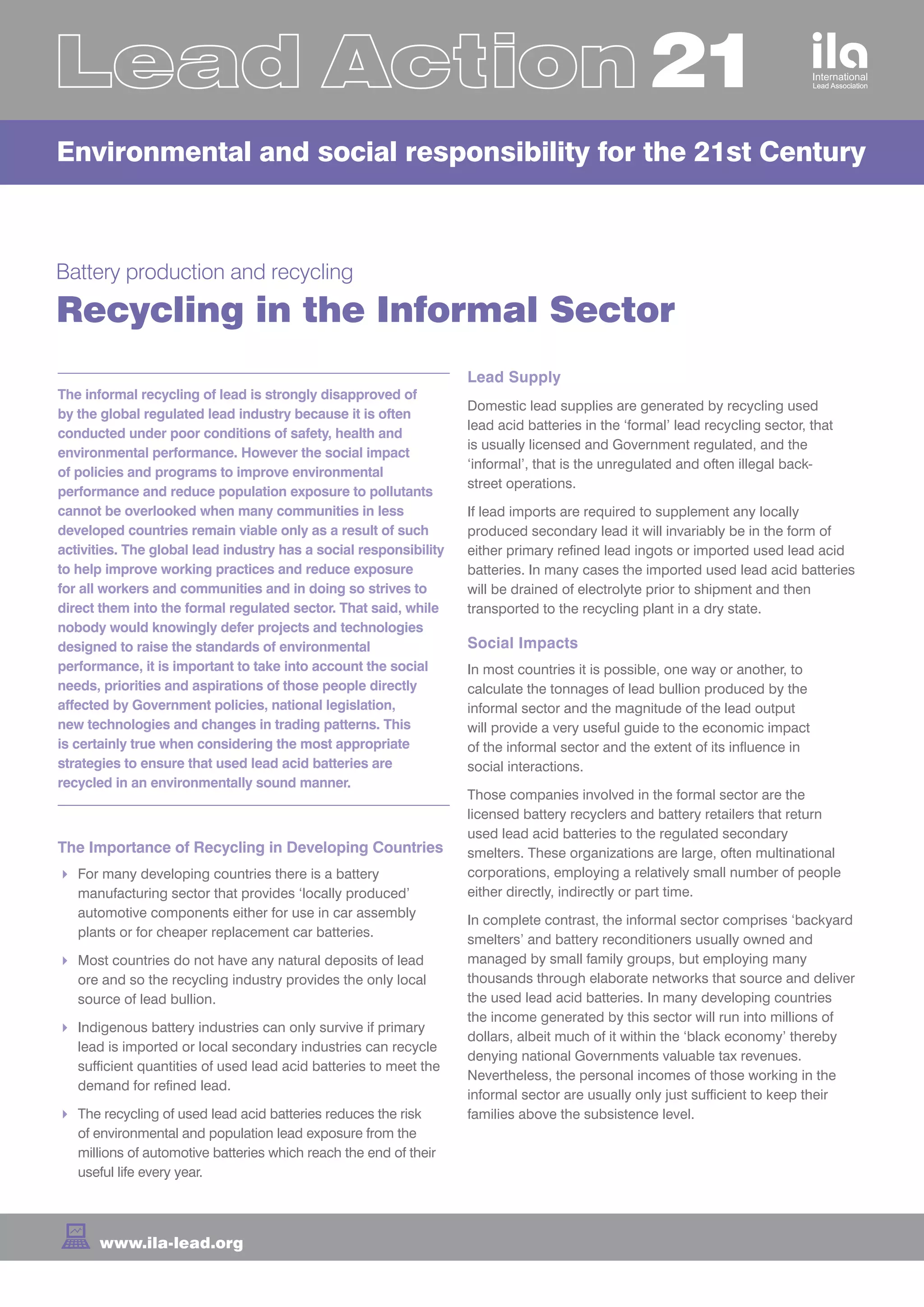 Recycling in the informal sector | PDF