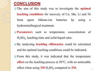 Recycling Technologies for li-ion batteries | PPTX