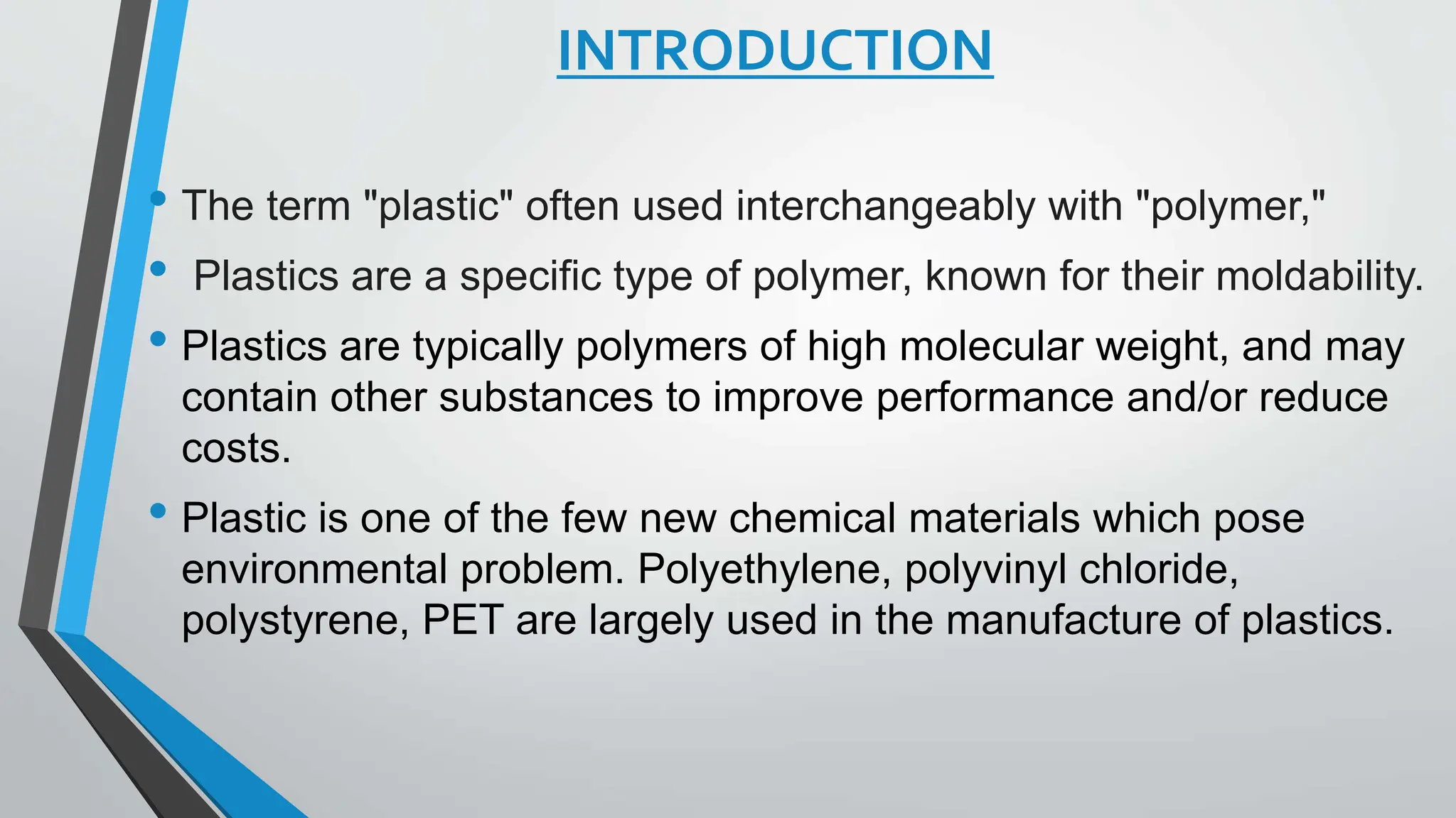 recycling of polymers.pptx includes pyrolysis which is a thermal decomposition of plastics | PPTX