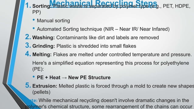 recycling of polymers.pptx includes pyrolysis which is a thermal ...