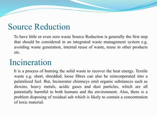 Recycling & Management of Textile Waste | PPTX