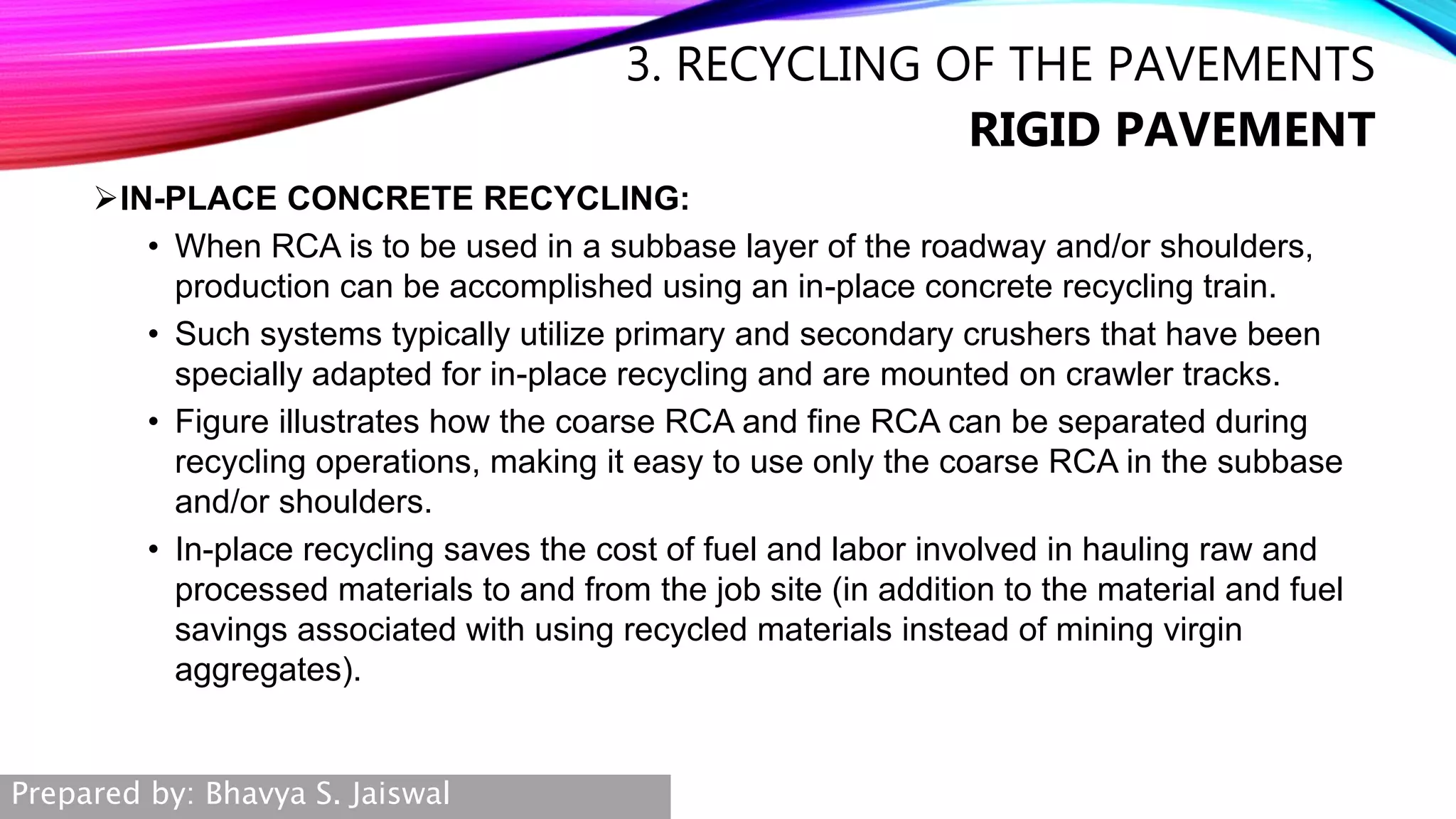 Recycling of the pavements | PPTX