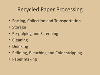 Recycling paper iip | PPTX