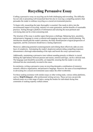 Recycling Persuasive Essay.pdf