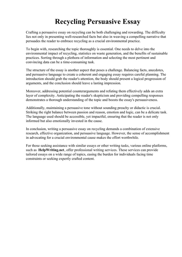 Recycling Persuasive Essay.pdf