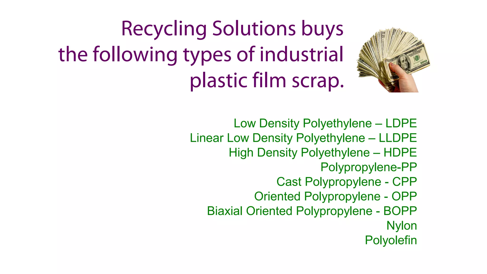 Recycling Plastic Films | PPT