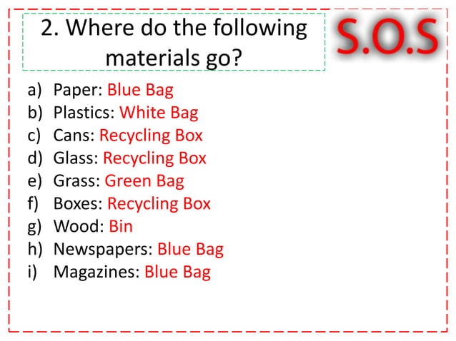 Recycling quiz basic knowledge answers | PPTX