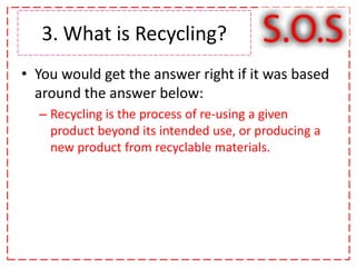 Recycling quiz basic knowledge answers | PPTX