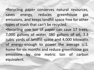 Recycling school paper | PPTX