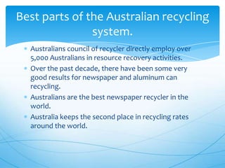 Recycling System in Australia | PPTX