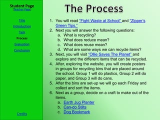 Recycling WebQuest | PPTX | Homework and Study | Education
