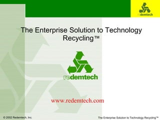 Recyle the E-waste-T | PPT | Environmental Services Industry | Industries