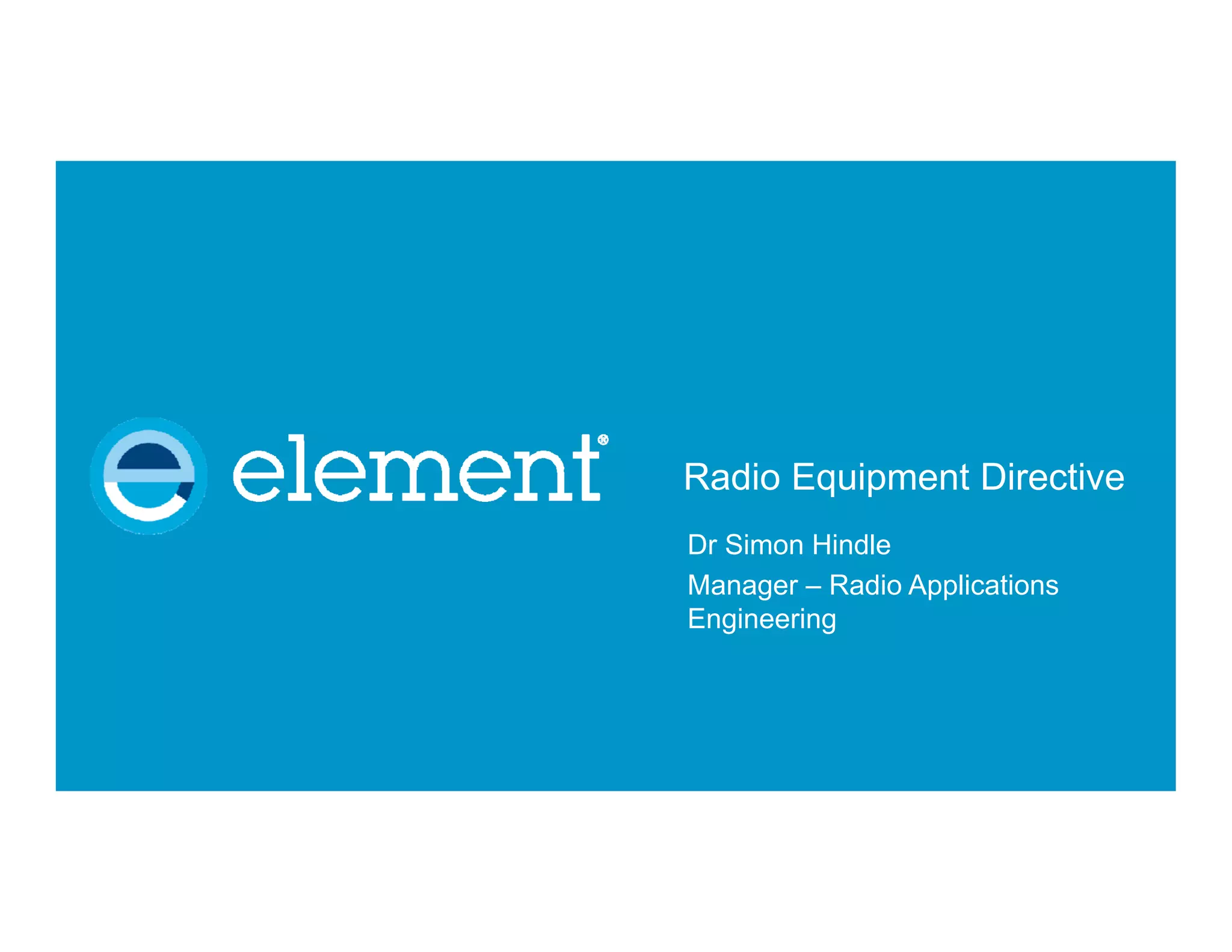 Radio Equipment Directive | PDF