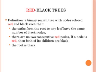 Red-black-tree presentation in Algorithm | PPTX