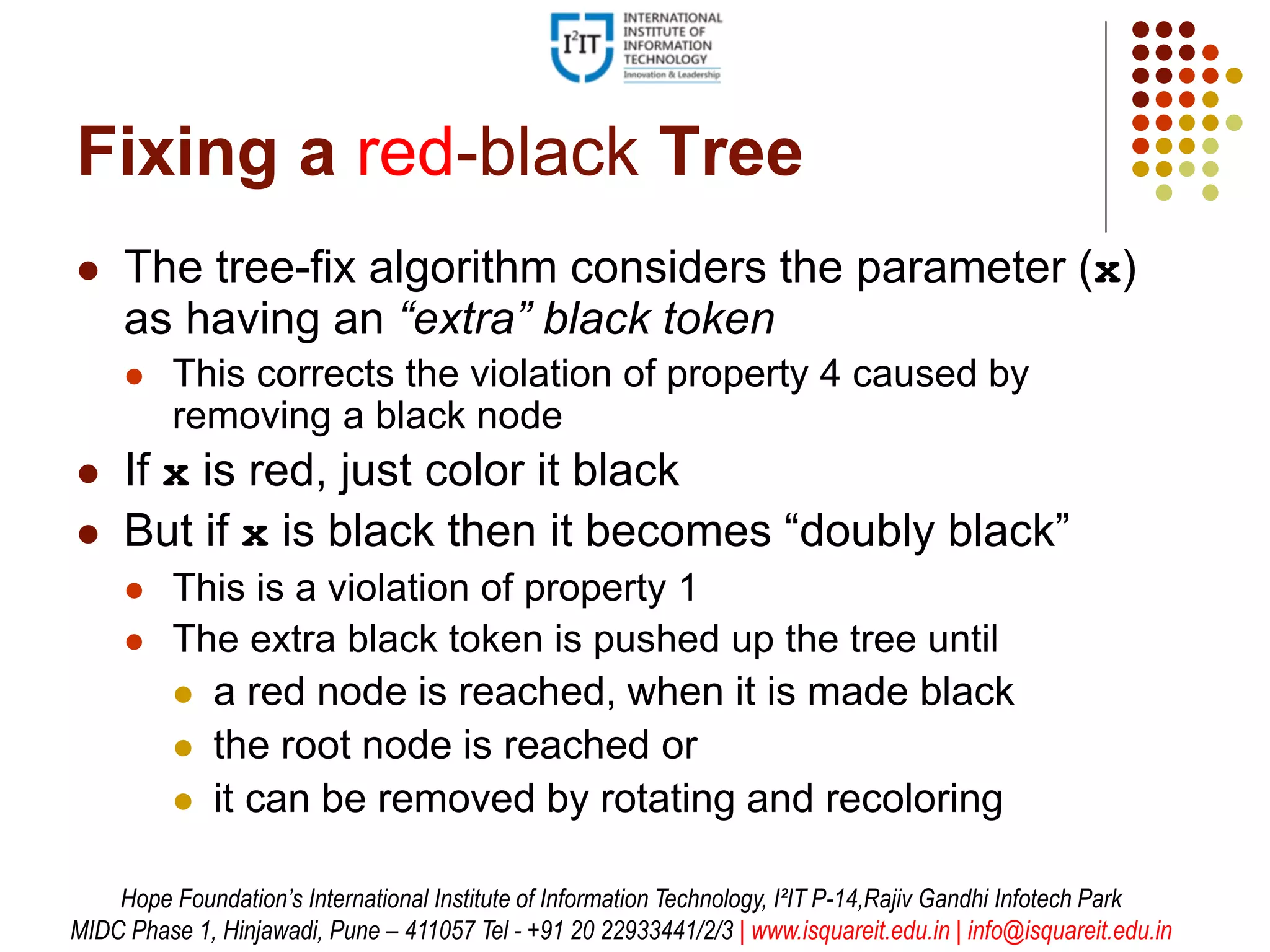 Red Black Tree Insertion & Deletion | PPTX