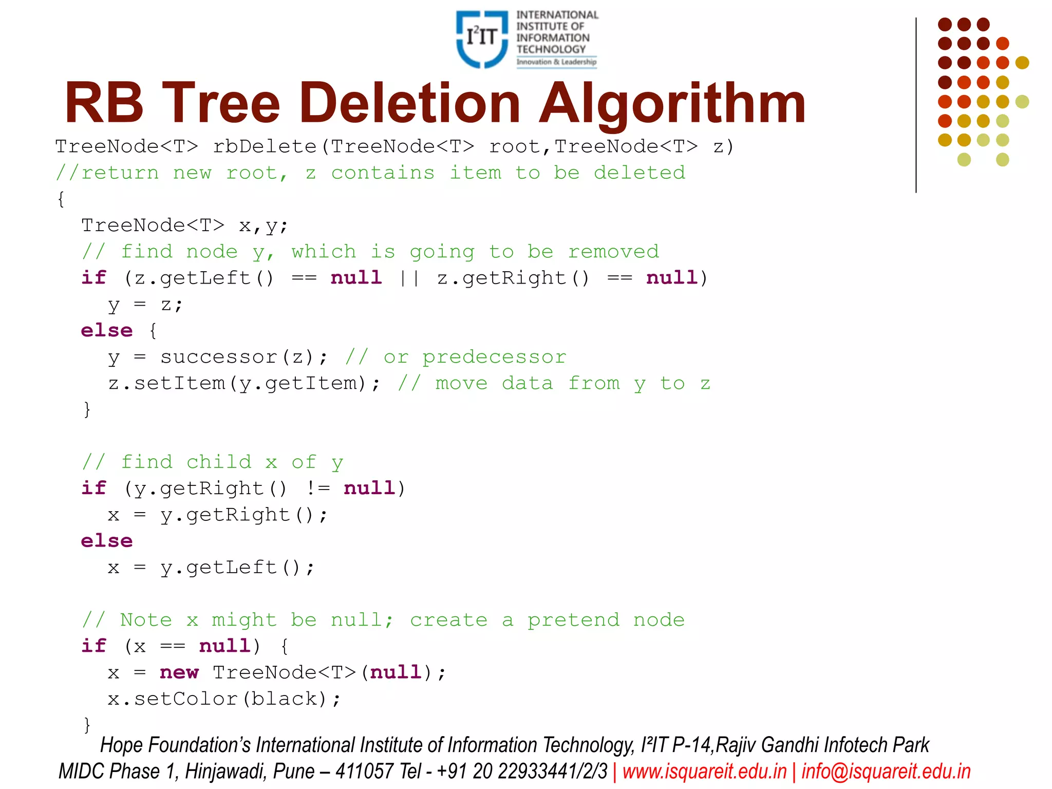 Red Black Tree Insertion & Deletion | PPTX