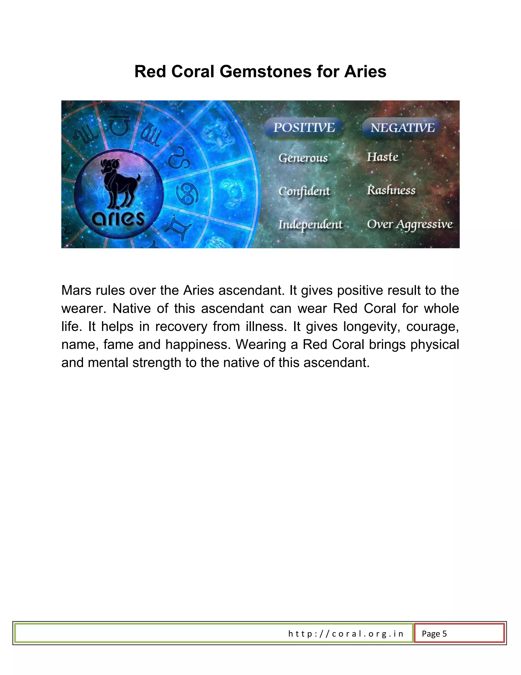 Red coral gemstone for various zodiac signs | PDF