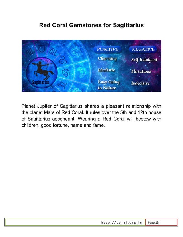 Red coral gemstone for various zodiac signs | PDF