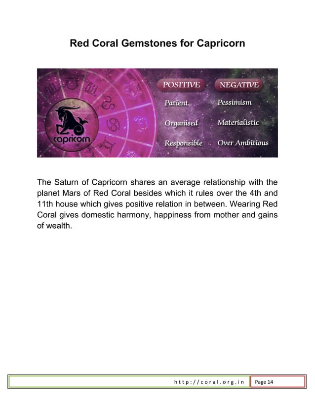 Red coral gemstone for various zodiac signs | PDF