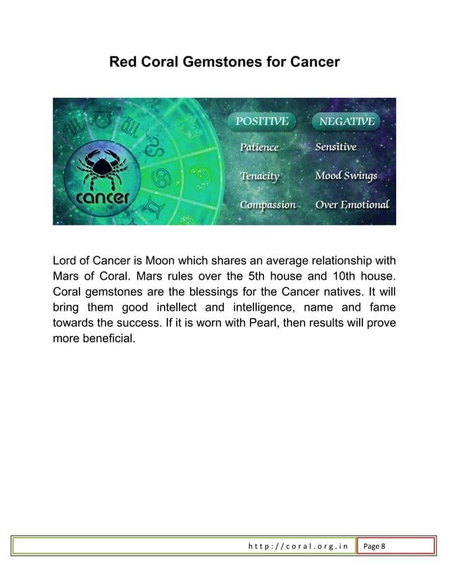 Red coral gemstone for various zodiac signs | PDF