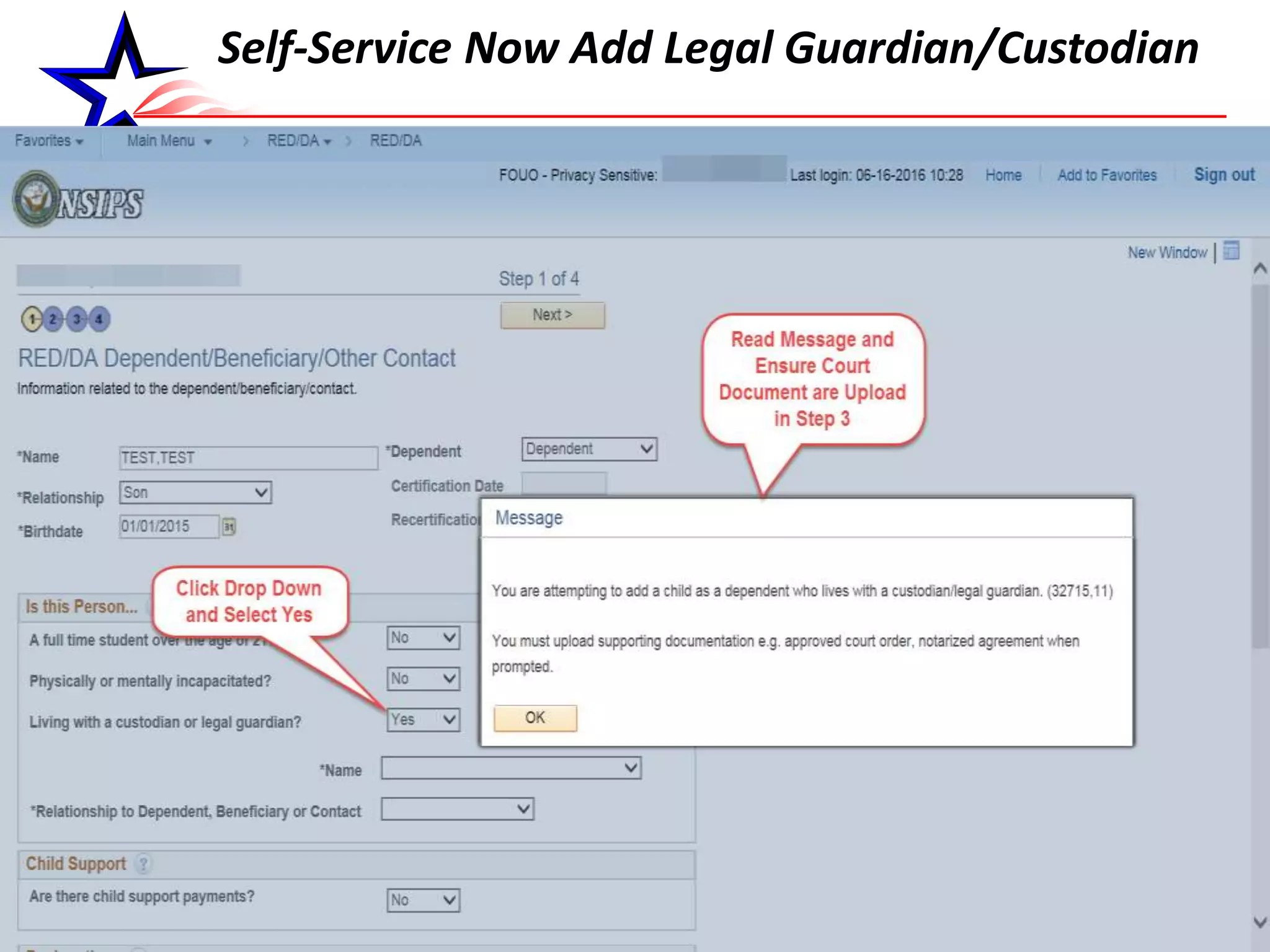 (NSIPS) DEPENDENCY APPLICATION - PERS 2 | PPTX