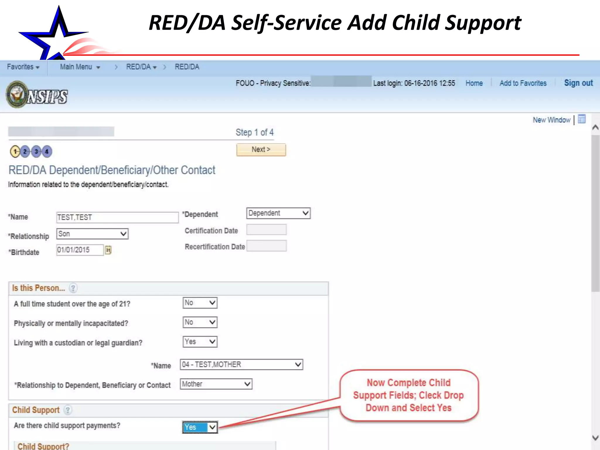 (NSIPS) DEPENDENCY APPLICATION - PERS 2 | PPTX