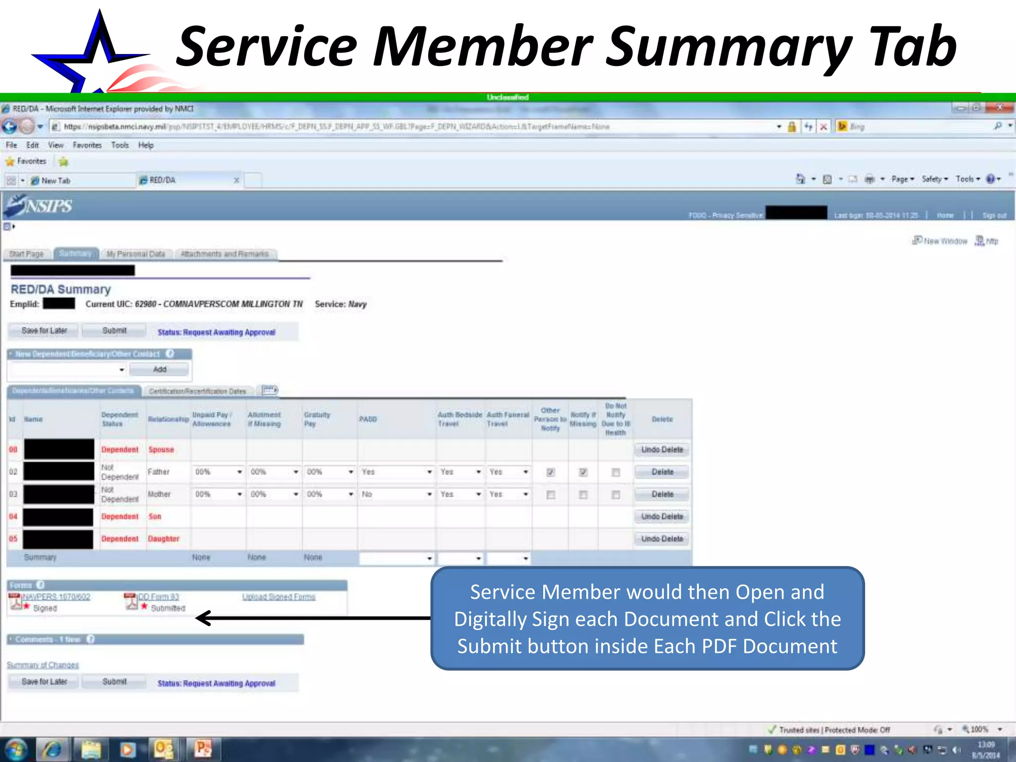 (NSIPS) DEPENDENCY APPLICATION - PERS 2 | PPTX