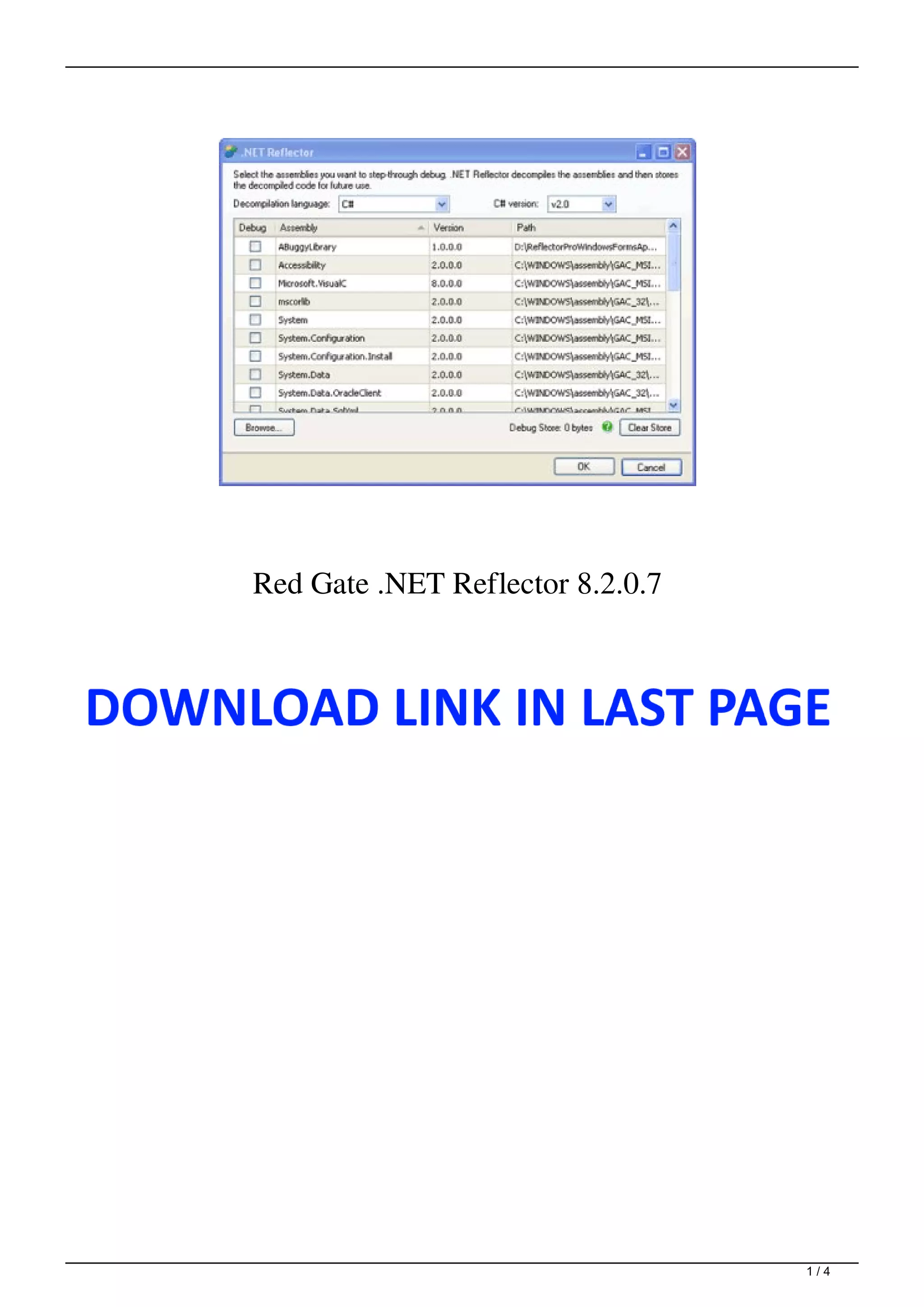 Red Gate .NET Reflector 8.2.0.7 | PDF