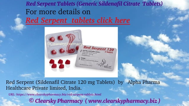 Red Serpent Tablets (Generic Sildenafil 120 mg) | PDF