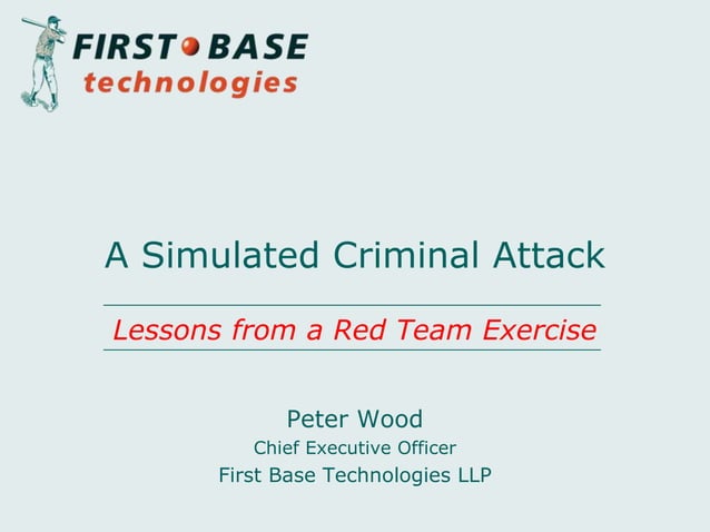 Lessons from a Red Team Exercise | PPT