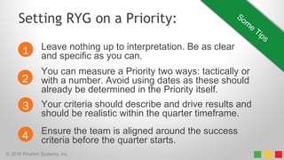 Red-Yellow-Green Success Criteria | PPT