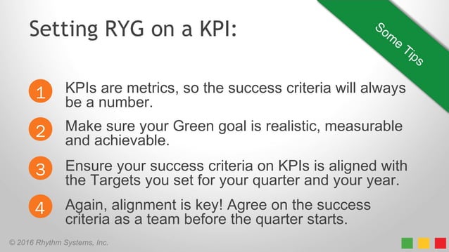 Red-Yellow-Green Success Criteria | PPT