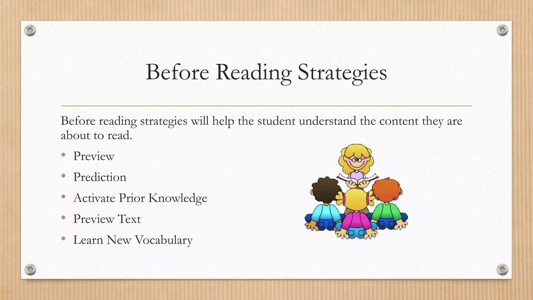 Before, During, and After Reading Strategies. | PPTX