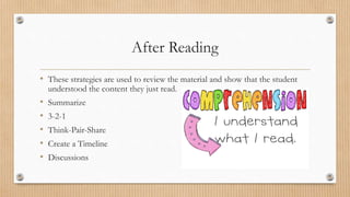 Before, During, and After Reading Strategies. | PPTX