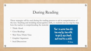 Before, During, and After Reading Strategies. | PPTX