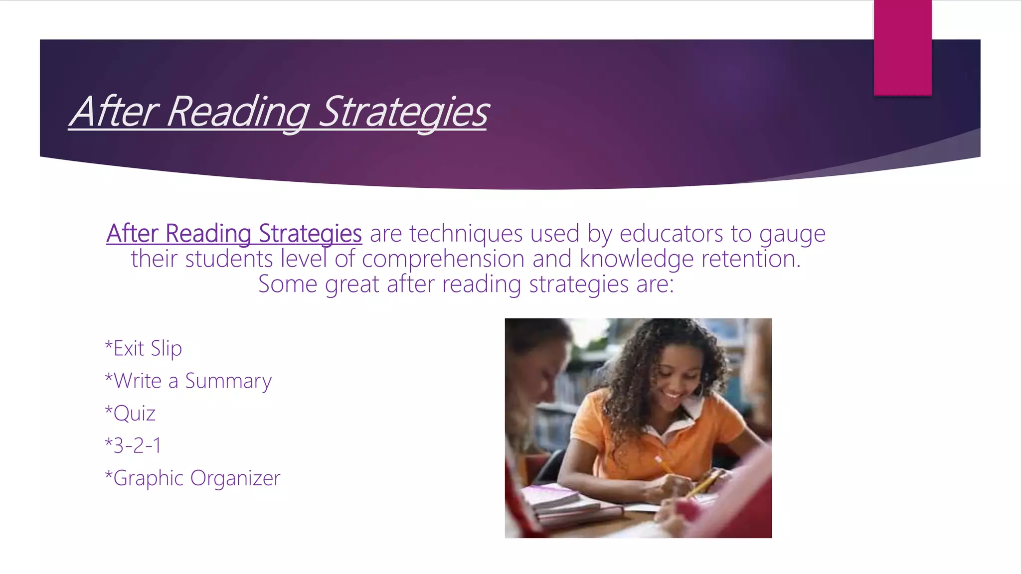Before, During, and After Reading Strategies by Ranika Hart | PPTX