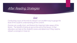 Before, During, and After Reading Strategies by Ranika Hart | PPTX