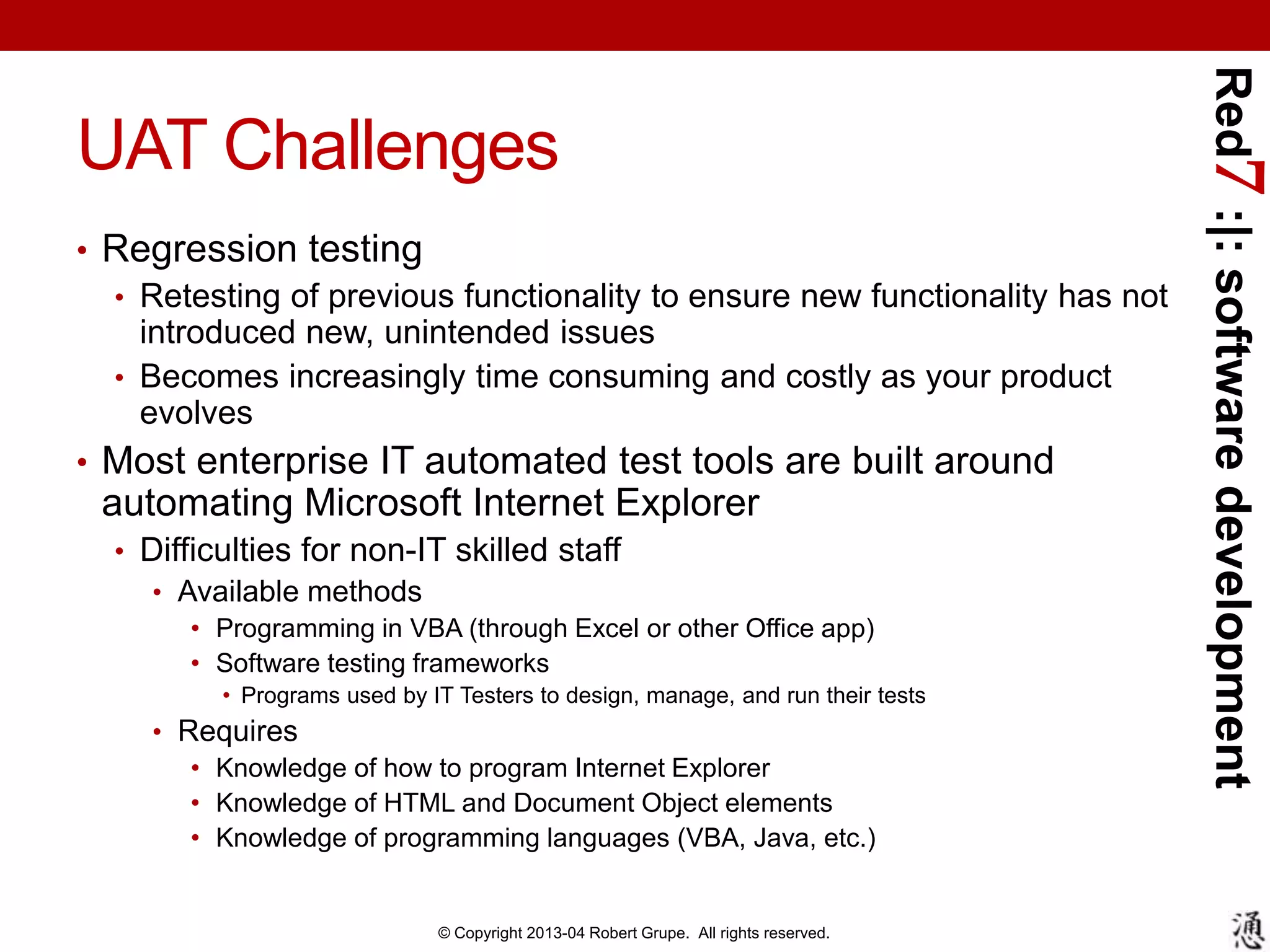 Red7 Automating UAT Web Testing | PPT