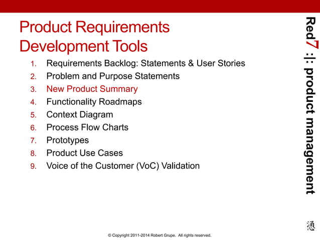 Red7 Developing Product Requirements: Tools and Process | PPT