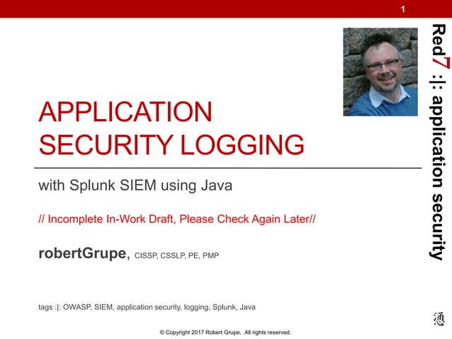 Application Security Logging with Splunk using Java | PPT