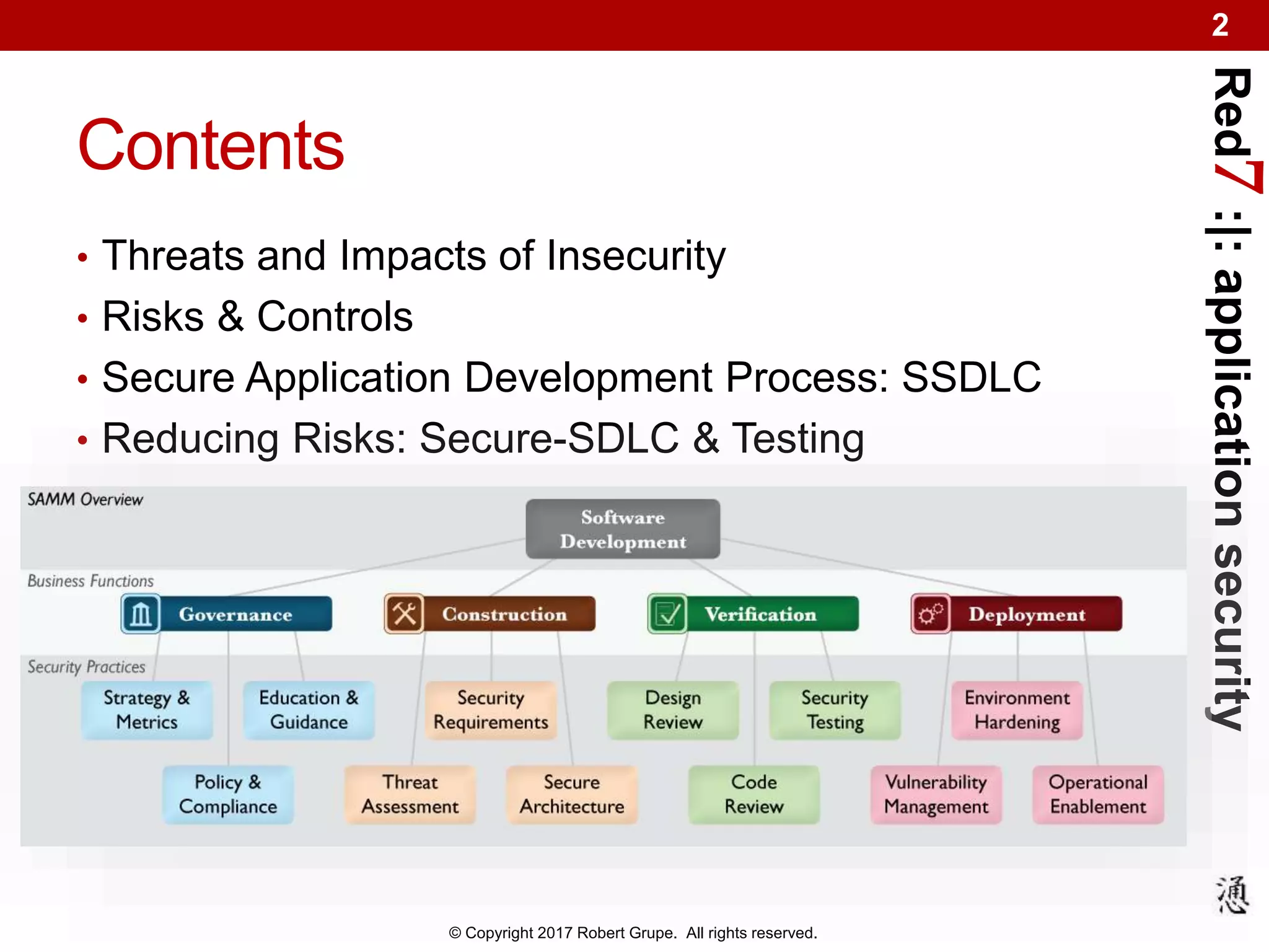 Red7 SSDLC Introduction: Building Secure Web and Mobile Applications | PPTX