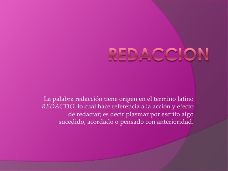Redaccion Significado