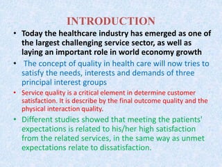 ASSESMENT OF SERVICE QUALITY IN PUBLIC HOSPITALS | PPTX