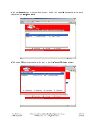 AMTELCO RED ALERT AVAYA Integration | PDF