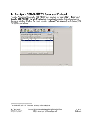 AMTELCO RED ALERT AVAYA Integration | PDF