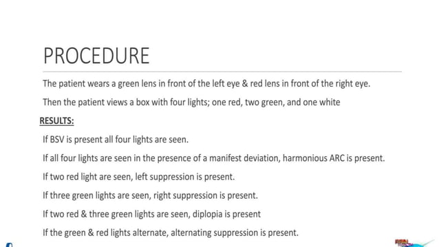 Third OPTOMETRY RED AND GREEN GOGGLES.pptx | Eye and Vision Conditions ...