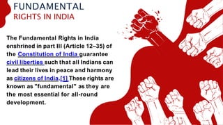 Fundamental Rights in indian constitution | PPTX | Law