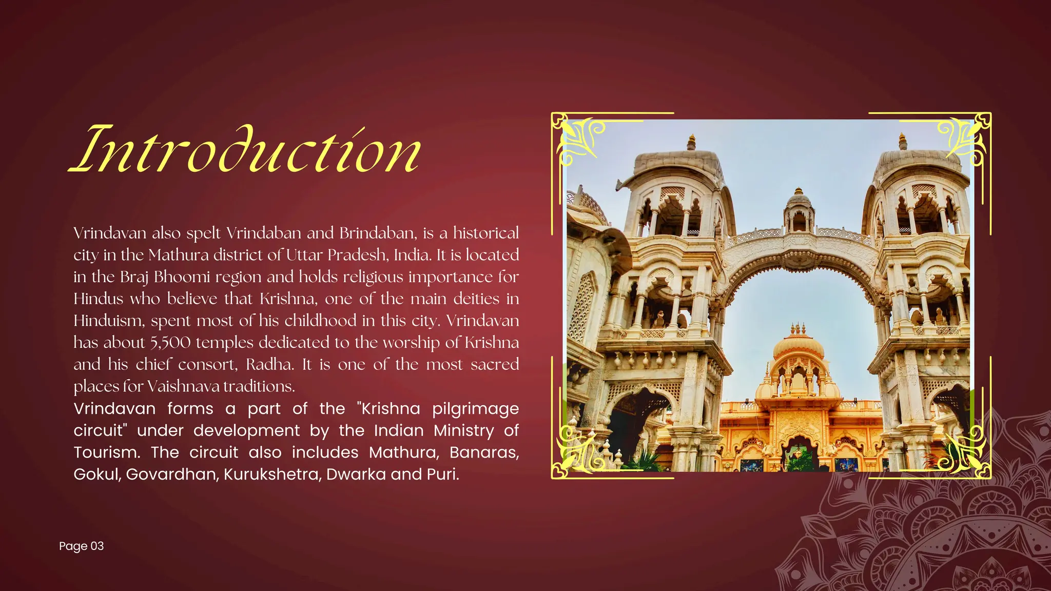 Must Visit Temples in Vrindavan: Radhe Radhe | PDF